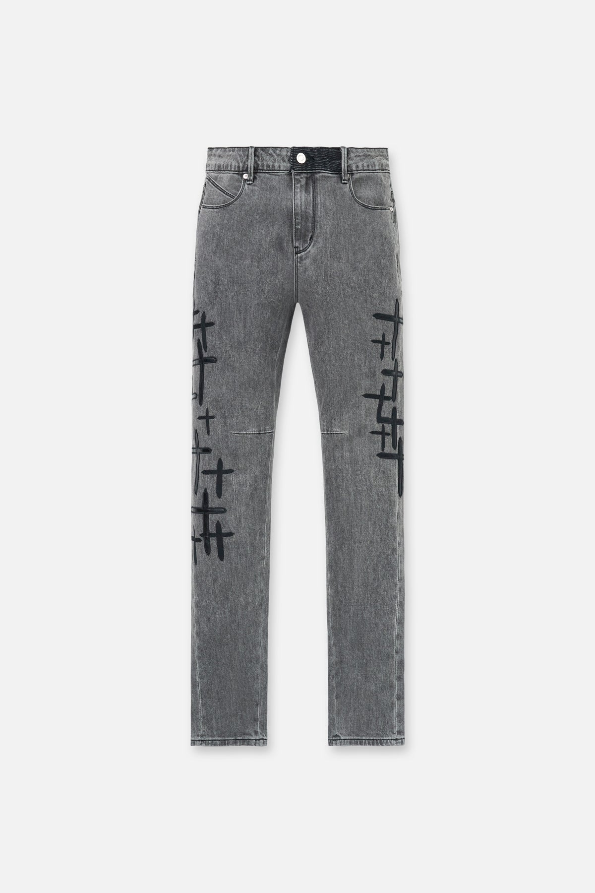 Men's Grey Skinny Jeans Cross Patch | RTA